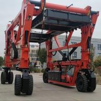 China 80T Industrial Straddle Carrier Truck with 5km/h Speed and 12000mm Turning Radius for Heavy Cargo Handling for sale