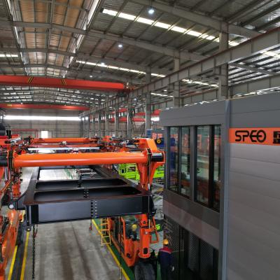 China SPEO Industrial Straddle Carrier - 60 Ton Capacity Orange Port Container Crane Truck for Steel Factories for sale