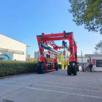China Custom Electric Container Straddle Carrier - 70T Lifting Capacity, 3200mm Width, Battery Powered for sale