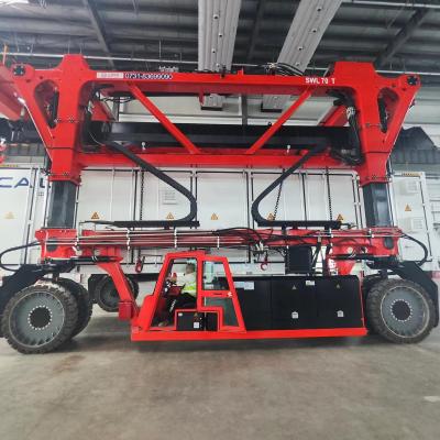 China 80T Electric Straddle Carrier Truck 7km/h 3km/h Speed for Heavy Load Container Handling for sale