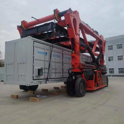 China 35T Port Straddle Carrier with 3200mm Inner Width and Battery Power for Container Stacking Operations for sale