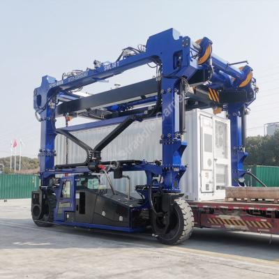China 50T Electric Straddle Carrier Container Handling Vehicle with Zero Emissions and 4-Container Stacking Height for sale