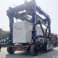 China 50T Electric Straddle Carrier Container Handling Vehicle with Zero Emissions and 4-Container Stacking Height for sale