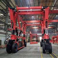 China 80T Container Straddle Crane with 129kw Cummins Engine and 12000mm Turning Radius - Mobile Gantry Truck for sale