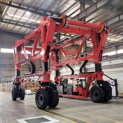 China 80T Container Straddle Crane with 129kw Cummins Engine and 12000mm Turning Radius - Mobile Gantry Truck for sale