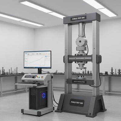China Computer Data Acquisition Tension Testing Machine with 0.5-500kN Test Force Range, 650mm Max Width, and ±1% Force Accuracy for sale
