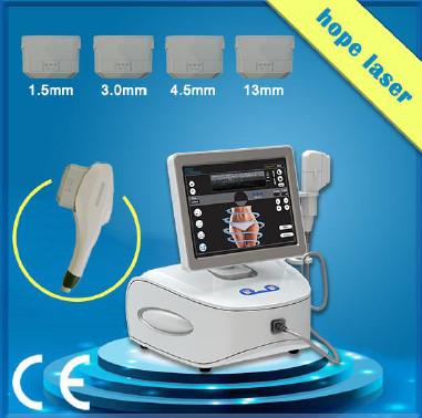 China Professional Facial HIFU Machine 15 Inch Big Color Touch Screen 7MHz for sale