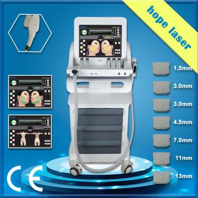 China 7 Cartridge HIFU Machine for Face Lift Slimming Stretch Mark Removal Wrinkle Removal for sale