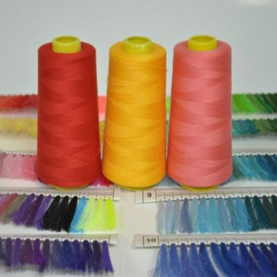 China Stock Lot Colors 40/2 100% Polyester Sewing Thread 3000Yards/Cone for sale