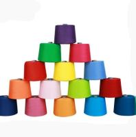 China Black White Red Blue Colors 100% Polyester Ring Spun Dyed Yarn 20/2, 30/2, 40/2 for sale