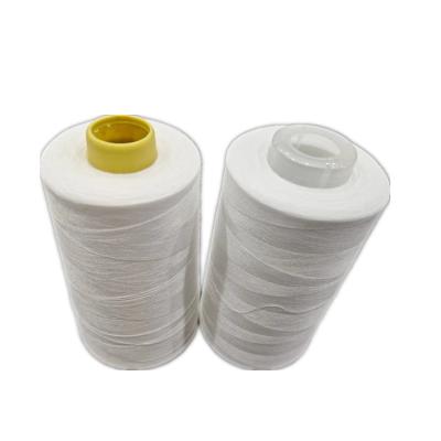 China Factory Stock White 40/2 100% Polyester Sewing Thread  5000Y/cone for sale