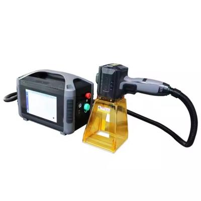 China 20W 30W Handheld Fiber Laser Marking Machine with Raycus JPT Max and LCD Display for sale