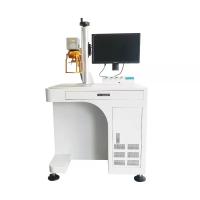 China Fiber Laser Marking Machine 20W 30W for Metal Rubber Tire Jewelry Engraving with Electric Up Down for sale