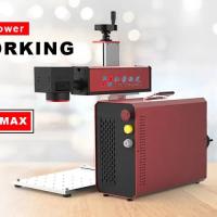 China 20W 30W Portable Fiber Laser Marking Machine with Rotary Axis for Leather Metal Engraving 110x110mm for sale