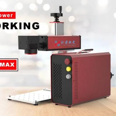 China 20W 30W Portable Fiber Laser Marking Machine with Rotary Axis for Leather Metal Engraving 110x110mm for sale