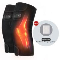 China USB Rechargeable Heated Knee Pad Massager 3 Level Temperature 60℃ Carbon Fiber Heating Wrap for sale