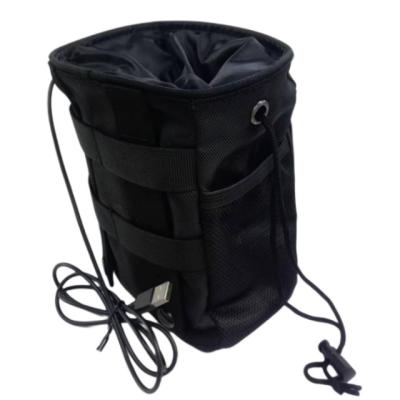 China Custom Adjustable Drawstring Gym Chalk Bag Waterproof 5V USB Heated 15x9x20cm for sale
