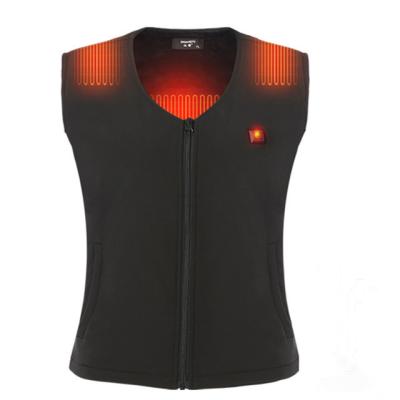 China V Neck Rechargeable Heated Vest 7.4V 4400mAh Thermal Vest Ladies Spandex Polyester for sale