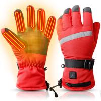 China Five Finger Heated Gloves Leather 7.4V 2400mAh Battery Three Temperature Settings for sale