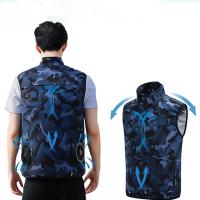 China 245g Air Conditioning Vest for Men Summer Cooler Stand Collar Sleeveless Zipper for sale