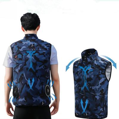 China 245g Air Conditioning Vest for Men Summer Cooler Stand Collar Sleeveless Zipper for sale