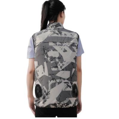 China Zipper Closure Wearable Air Conditioner Cooling Vest Sleeveless Polyester Summer Fan Vest S-4XL for sale