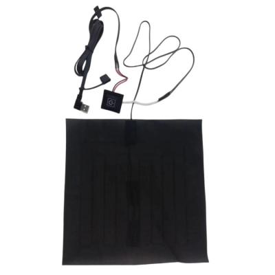 China Custom 24x24cm Heated Pillow Pad 5V USB Bend Head Heating Element for Clothing for sale