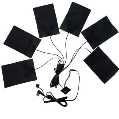 China 6 in 1 Custom USB Heating Pad for Clothes 10x15cm Black 5V with 3 Level Temperature Switch for sale