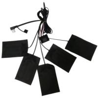 China 5V USB Heating Pad Set 5pcs 7x11cm Carbon Fiber Heat Pads for Vest Blanket for sale