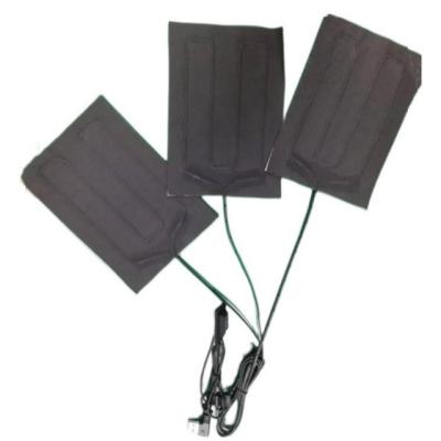China Far Infrared Clothes Heating Pads 3 in 1 5V USB Heater Sheet for Jacket 12x18cm for sale