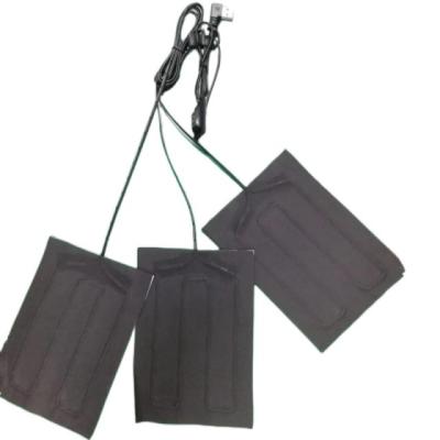 China Custom Clothes Heating Pads 3pcs Waterproof Flexible Electric Sheet 12x18cm 5V USB for sale