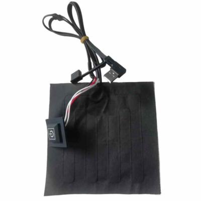 China Custom 14x14cm Far Infrared Heating Pad 5V USB with 3-Level Temperature Switch for sale