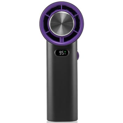 China Stepless Speed Regulation Ice Cooling Fan 13000 RPM Bladeless Portable Hand Held Fan 3600mAh for sale