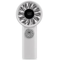China LED Digital Display Handheld Fan 3600mAh Battery Operated Stepless Speed Folding Travel Fan for sale