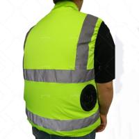 China Green Hi Vis Safety Vest with Cooling Fan 5V USB for Roadway Workers S-4XL for sale