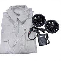 China Summer Workerwear Fan Jacket 100% Cotton Long Sleeve with 10000mAh Power Bank for Welder for sale