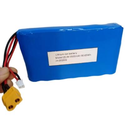 China Custom 24V 3500mAh 18650 Battery Pack 7S1P for 350W Motor with XT60 Plug for sale