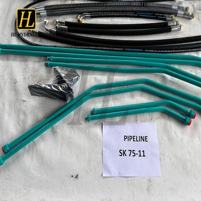 China Hydraulic Breaker Pipeline Kit for Kobelco SK75-11 Direct Mount No Cutting Needed 42CrMo Steel Tube for sale