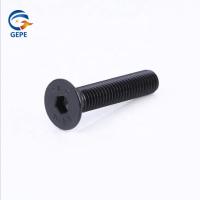 China DIN7991 Flat Head Hex Socket Screw Black Oxide Grade 10.9 Steel for sale