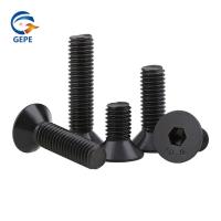 China DIN7991 Flat Head Hex Socket Screw Black Oxide Grade 10.9 Steel for sale