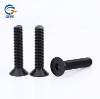 China DIN7991 Flat Head Hex Socket Screw Black Oxide Grade 10.9 Steel for sale