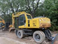 China Compact Japan Used Komatsu Excavator PC150W-6 Used Wheel Excavator for sale