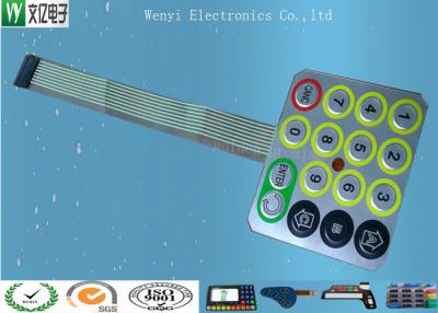 China Wire Drawing Treatment Metal Dome Membrane Switch Mirror Effect Silver PC Overlay for sale