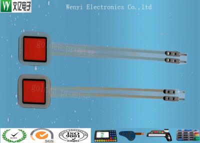 China OEM Printing Single Key Membrane Switch With Red Window Weld Pin PC Overlay for sale