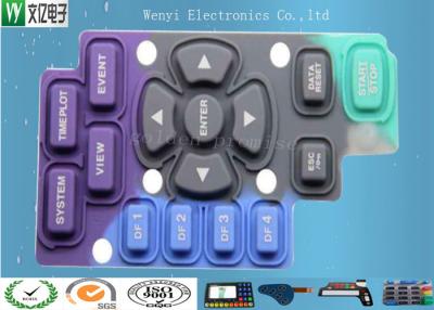 China Purple Blue Black Silicone  Keypad Carbon Pill Conductive Contact Color Key Print for sale