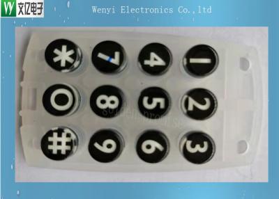China Conductive Carbon Pill Printed 45 Degree Silicone Rubber Keypad 12 Keys for sale