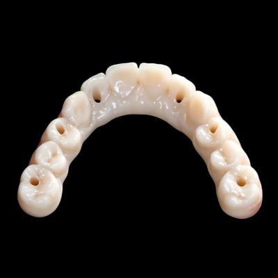 China Full Arch Zirconia Hybrid Bridge Zirconia Crown Bridge Customized for sale