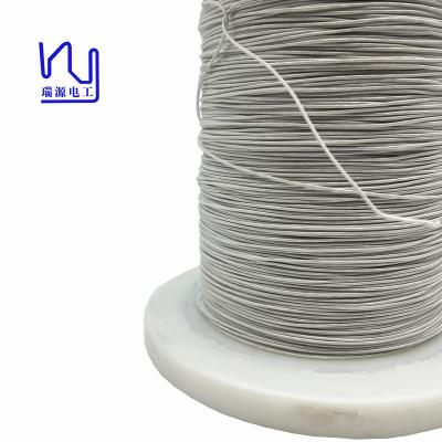 China Custom 38 Awg / 65 Strands Ustc Litz Wire Nylon Served Silver Conductor for sale