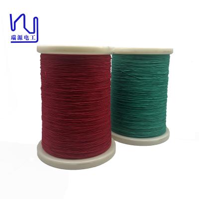 China Red / Green Color Real Silk served litz wire 0.1mm Copper Conductor for sale