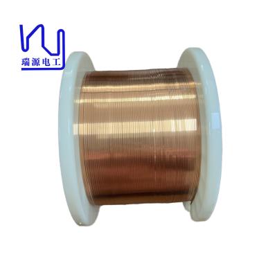 China UL 0.1mm Enameled Coated Thin Copper Flat Wire Transformer Flexible Rectangular Winding Wire for sale